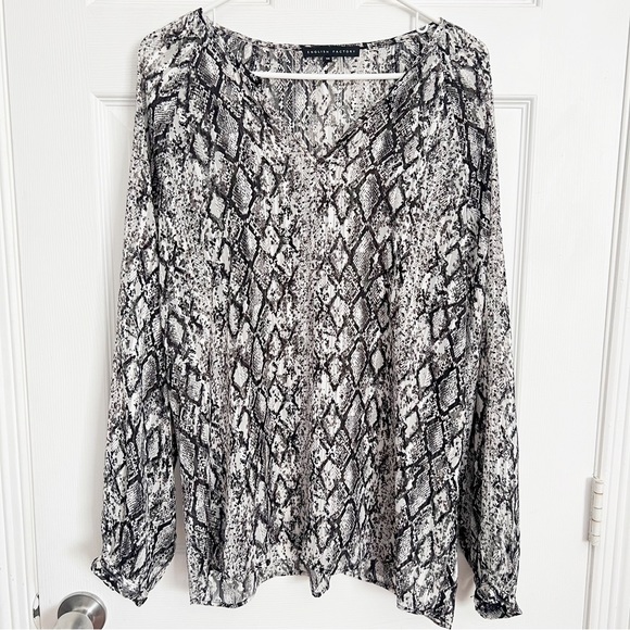 English Factory | Tops | English Factory Metallic Snake Print Blouse ...